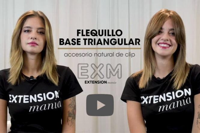Flequillo de cabello natural con base triangular - Tienda Extensionmania